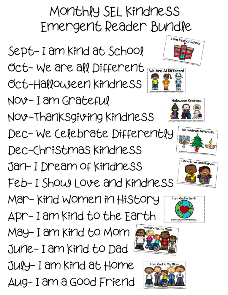 Year Long Kindness Emergent Reader Bundle - Coffee and Carpool ...