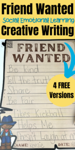 Friend Wanted Poster for Social Emotional Learning