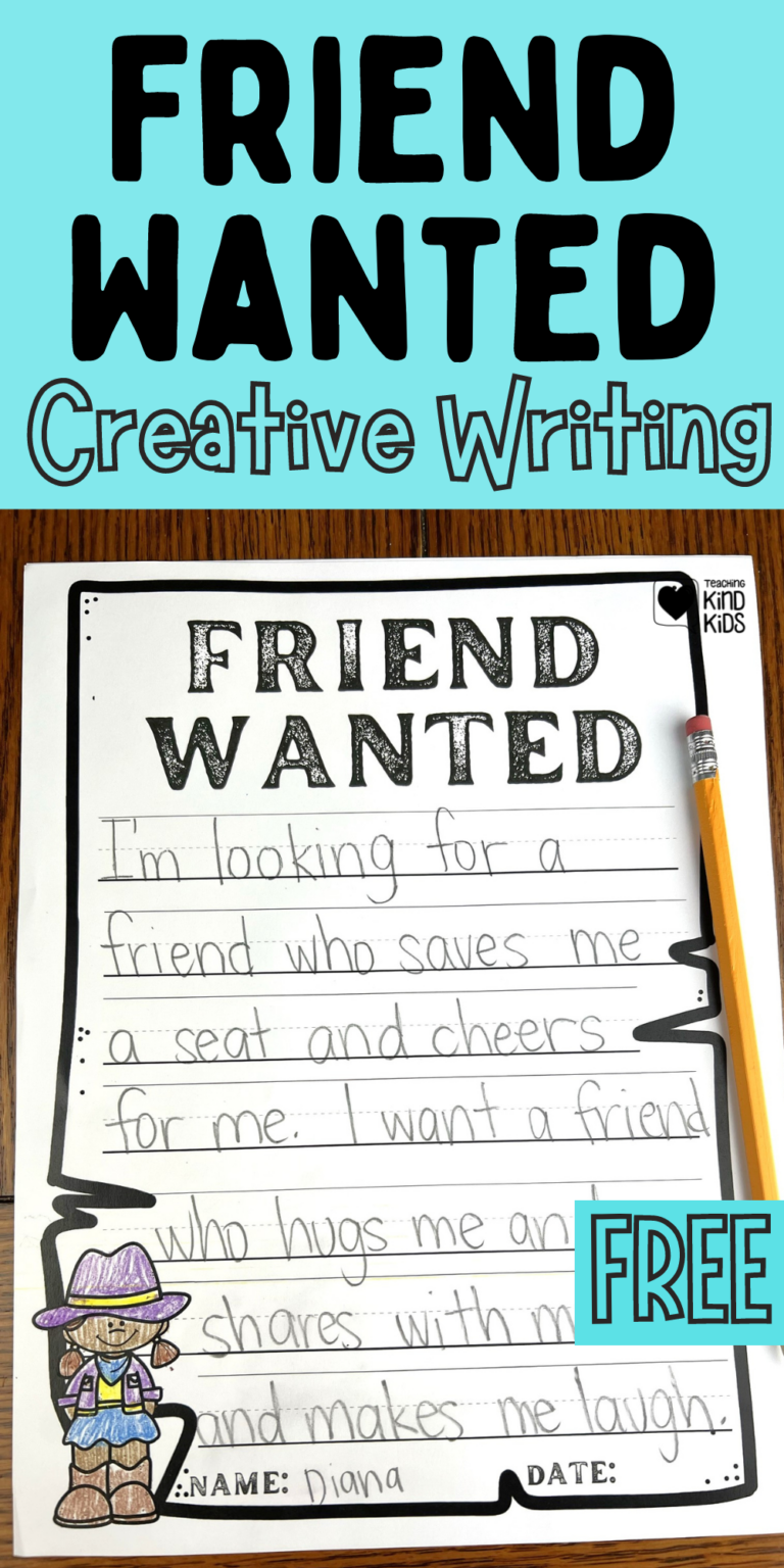 Friend Wanted Poster for Social Emotional Learning
