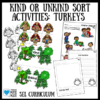 Kindness Turkeys: Kind or Unkind Sort for SEL Curriculum