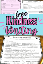 Recipe for Kindness for Social Emotional Learning Writing